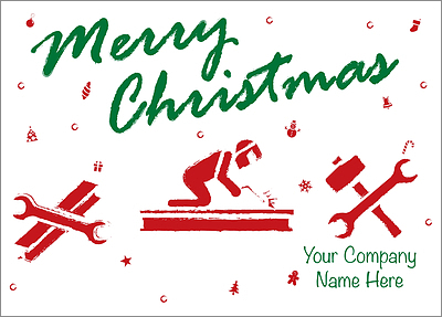Christmas Ironworker Card (Glossy White) | Architecture Christmas Cards