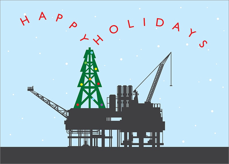 Petroleum Engineer Christmas Rig (Glossy) | Architecture Christmas Cards